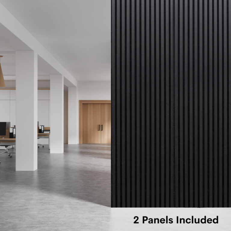 Acoustic MDF Wood Slat Style Decorative Wall Panel Midnight Black - 2 ...